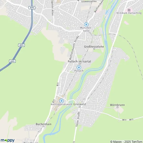 Plan Pullach im Isartal : carte de Pullach im Isartal (82049) et infos ...