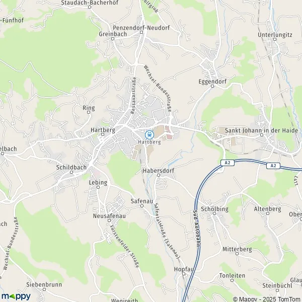 Plan Hartberg : carte de Hartberg (8230) et infos pratiques