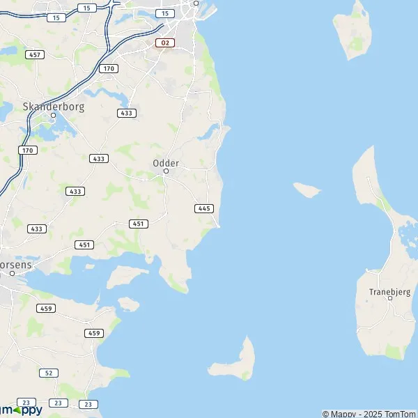Plan Odder : carte de Odder (8300) et infos pratiques