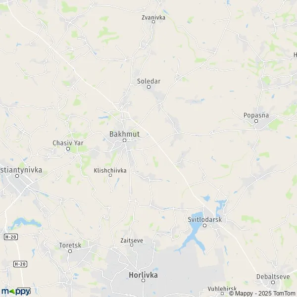 Plan Bakhmutska miska hromada : carte de Bakhmutska miska hromada ...