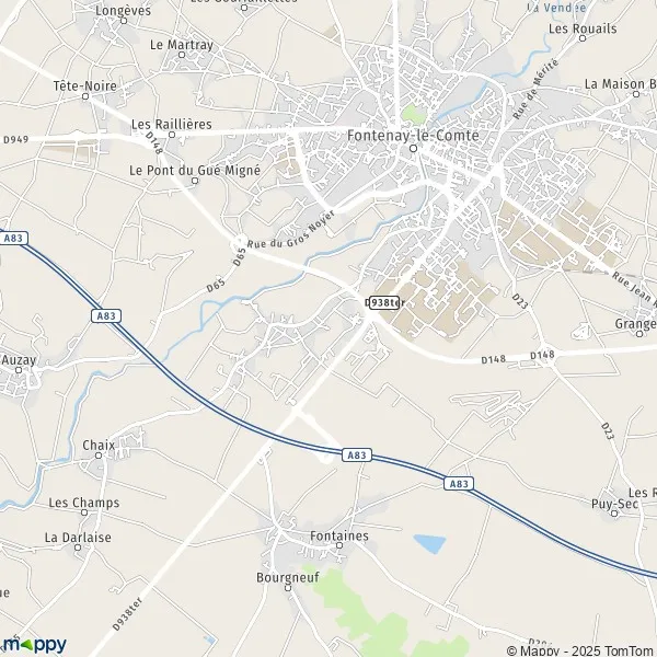 Plan La Roche : carte de La Roche, 85200 Fontenay-le-Comte et infos ...