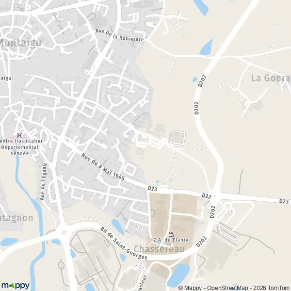 Plan Chassereau : carte de Chassereau, 85600 Montaigu-Vendée et infos ...