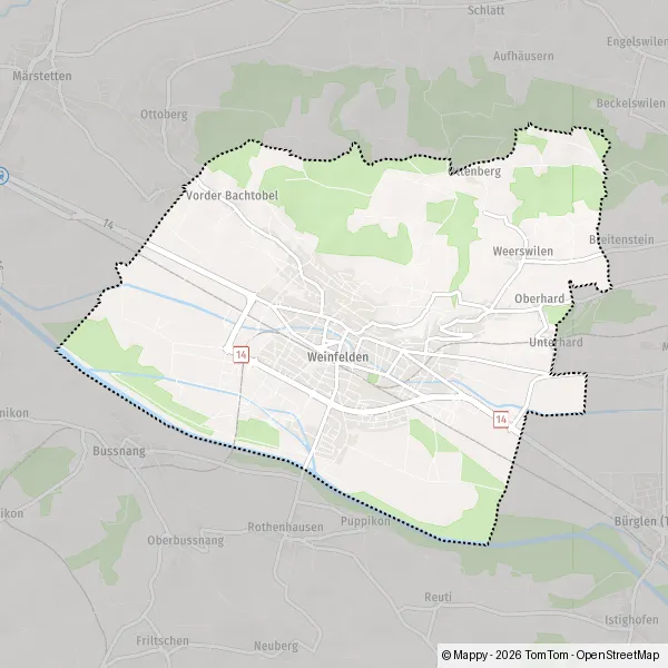 Plan Weinfelden : carte de Weinfelden (8570) et infos pratiques