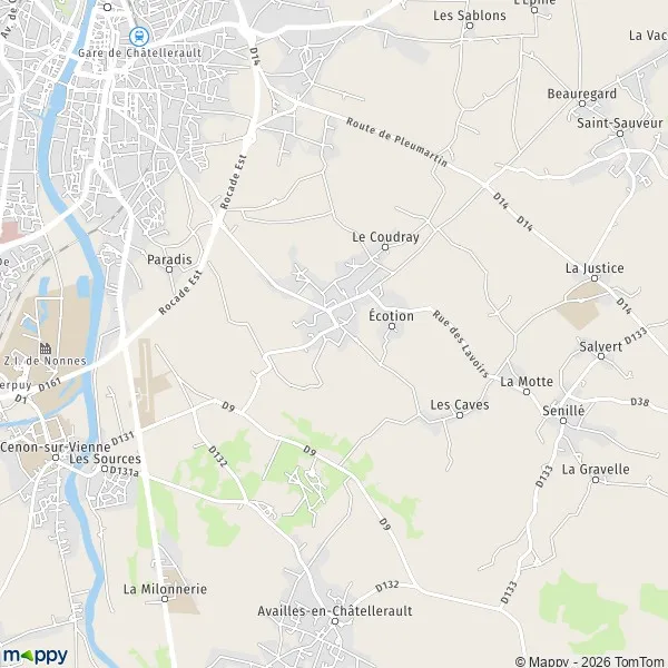 Plan La Roche : carte de La Roche, 86100 Châtellerault et infos pratiques