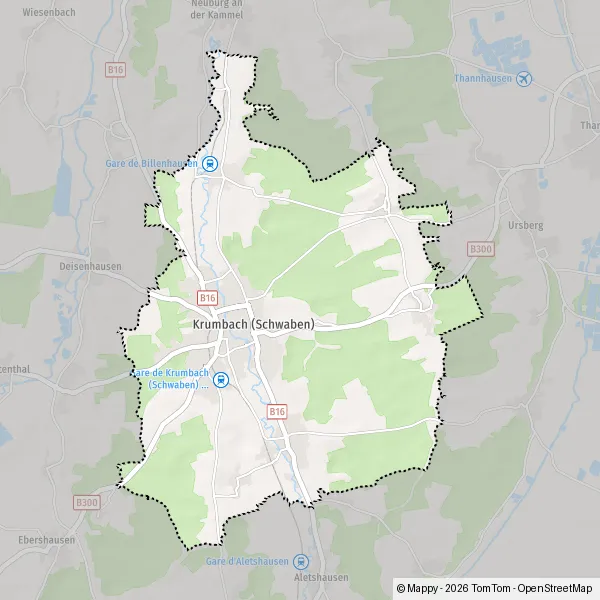 Plan Krumbach (Schwaben) : carte de Krumbach (Schwaben) (86381) et ...