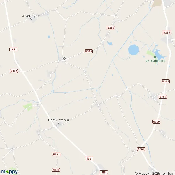 Plan Lo-Reninge : carte de Lo-Reninge (8647) et infos pratiques