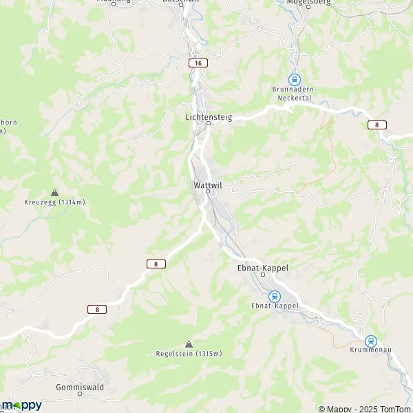 Plan Wattwil : carte de Wattwil (8726) et infos pratiques
