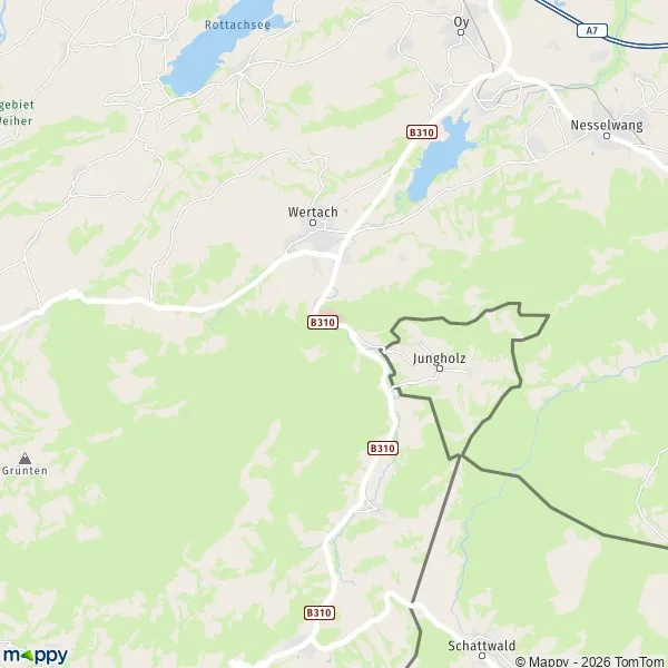 Plan Wertach : carte de Wertach (87497) et infos pratiques