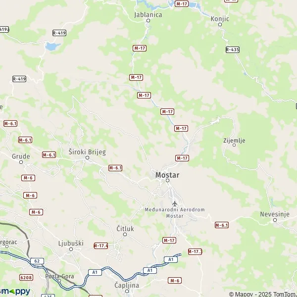 Plan Mostar : carte de Mostar (88000) et infos pratiques