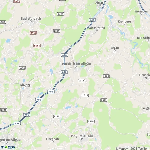 Plan Leutkirch im Allgäu : carte de Leutkirch im Allgäu (88299) et ...