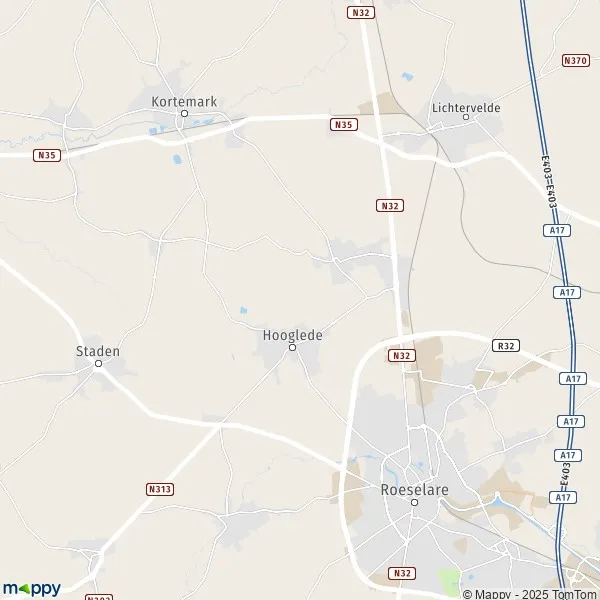 Plan Hooglede : carte de Hooglede (8830) et infos pratiques