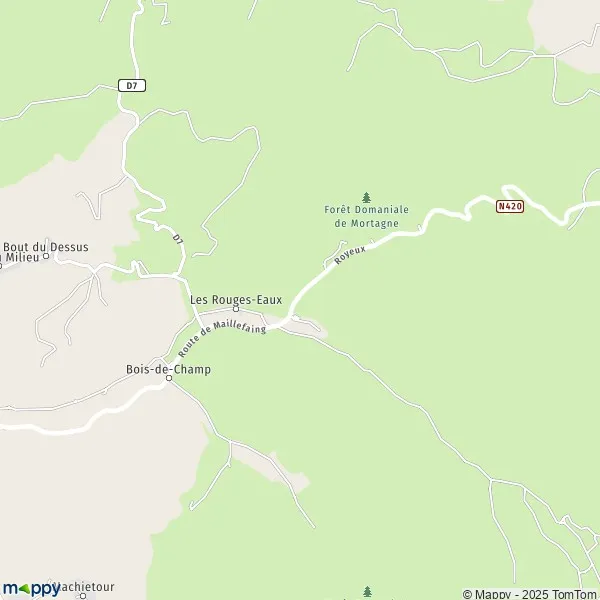 Plan Les Rouges-Eaux : carte de Les Rouges-Eaux (88600) et infos pratiques