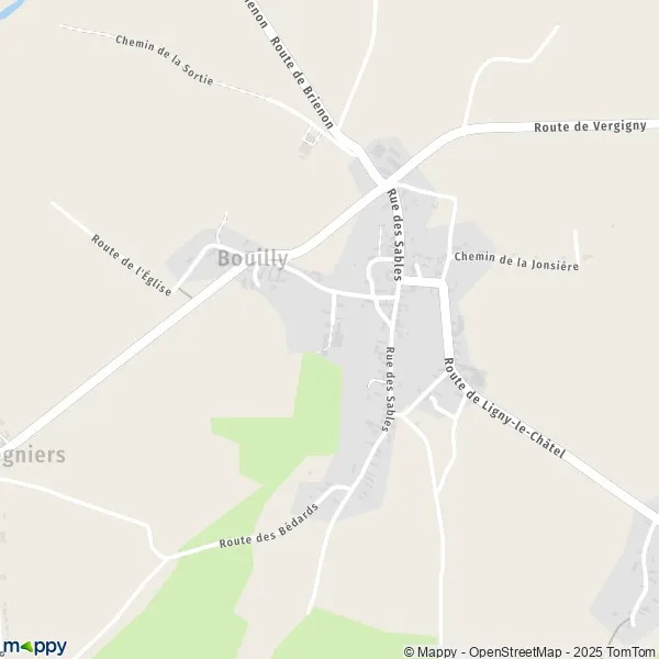 Plan Bouilly : carte de Bouilly, 89600 Vergigny et infos pratiques