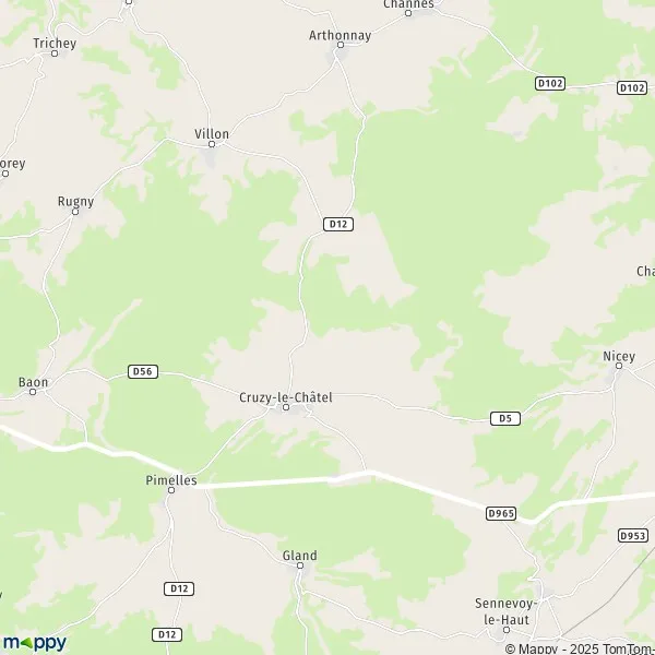 Plan Cruzy-le-Châtel : carte de Cruzy-le-Châtel (89740) et infos pratiques