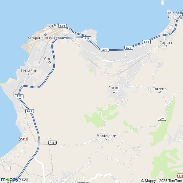 Plan Carini : carte de Carini (90044) et infos pratiques