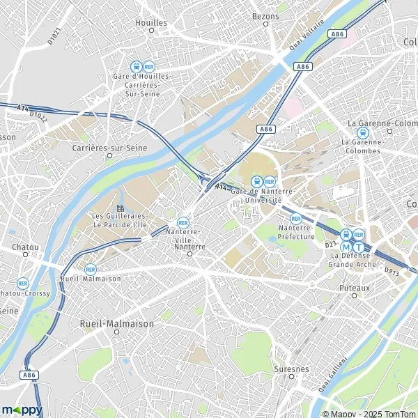 Plan Nanterre : carte de Nanterre (92000) et infos pratiques