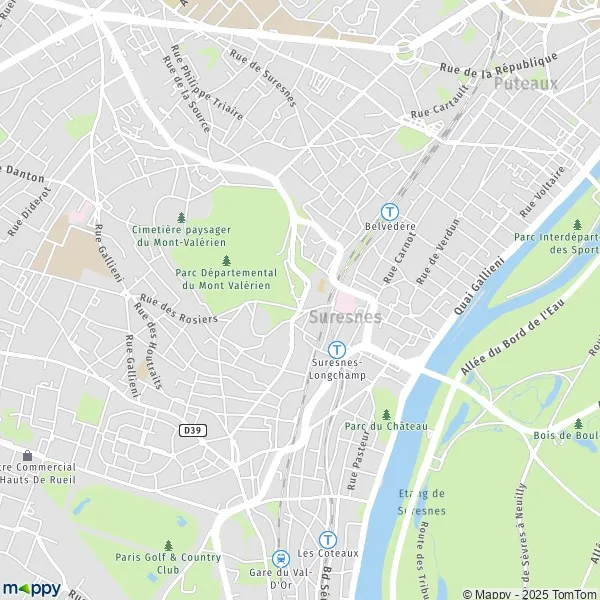 Plan Suresnes-Longchamp : carte de Suresnes-Longchamp (Tramway), 92150 ...