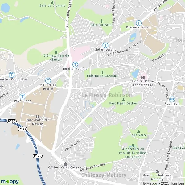 Plan Le Plessis-Robinson : carte de Le Plessis-Robinson (92350) et ...
