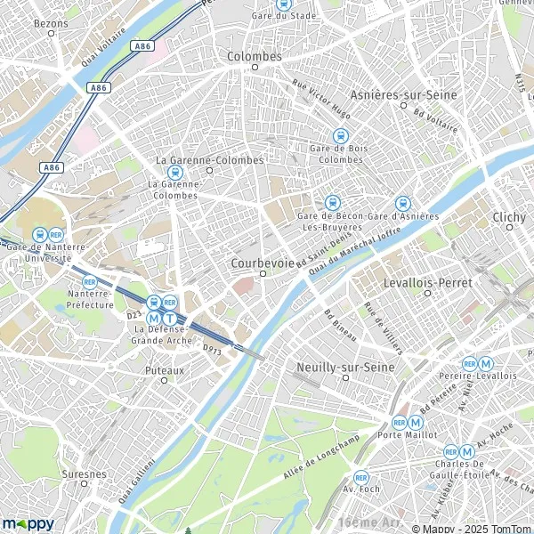 Plan Courbevoie : carte de Courbevoie (92400) et infos pratiques