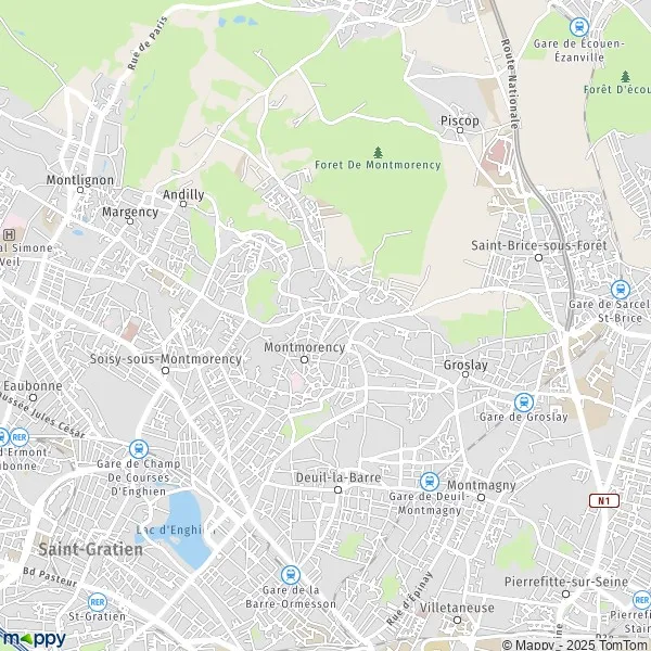 Plan Montmorency : carte de Montmorency (95160) et infos pratiques