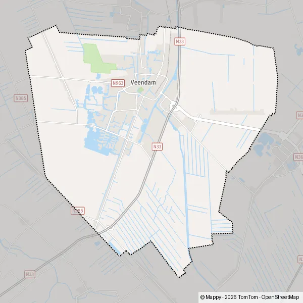 La carte pour la ville de Veendam 9631-9648