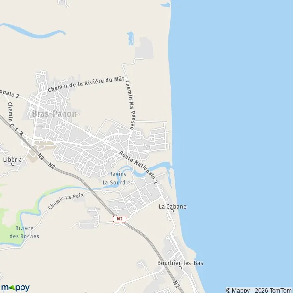 Plan La Rivière des Roches : carte de La Rivière des Roches, 97412 Bras ...