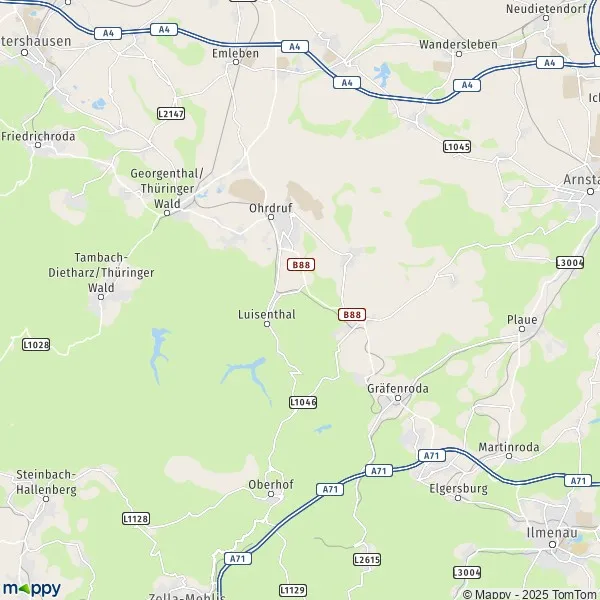 Plan Ohrdruf : carte de Ohrdruf (99330) et infos pratiques