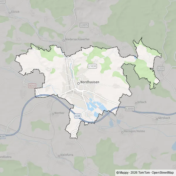 Plan Nordhausen : carte de Nordhausen (99734) et infos pratiques