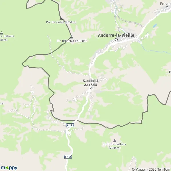 Plan Sant Julià de Lòria : carte de Sant Julià de Lòria (AD600) et ...