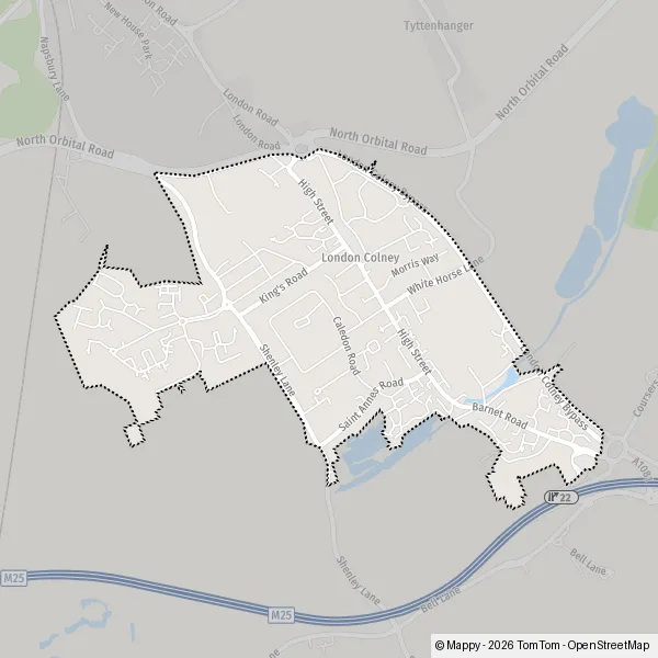 Plan London Colney : carte de London Colney, Saint Albans AL2 1 et ...