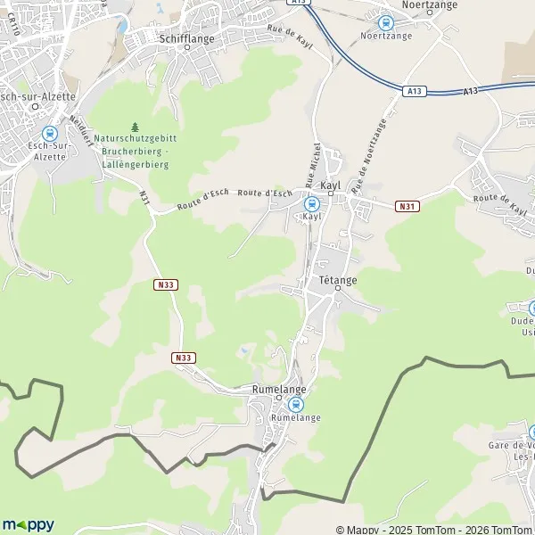 Plan Kayl : carte de Kayl (Gare), L-3651 Kayl et infos pratiques