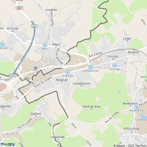 Plan Pétange : carte de Pétange (Gare), L-4734 Pétange et infos pratiques