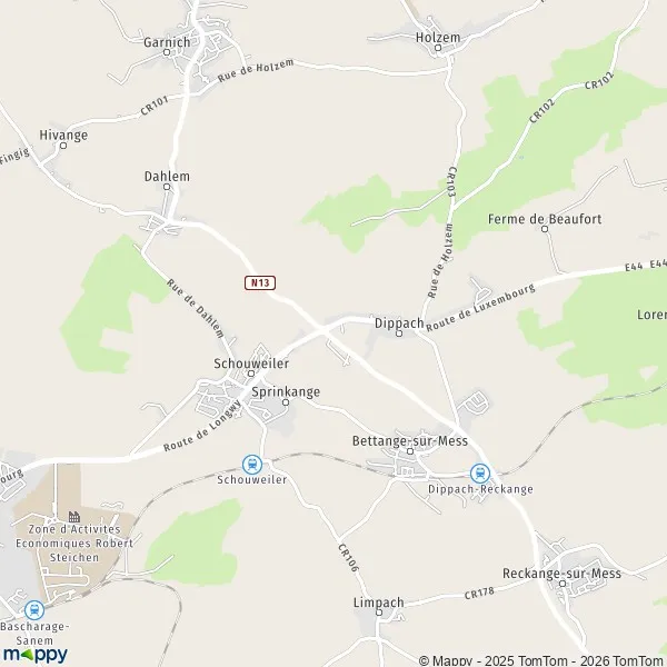 Plan Dippach-Reckange : carte de Dippach-Reckange (Gare), L-4975 ...