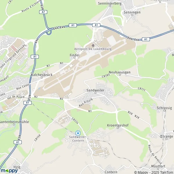 Plan Sandweiler-Contern : carte de Sandweiler-Contern (Gare), L-5218 ...