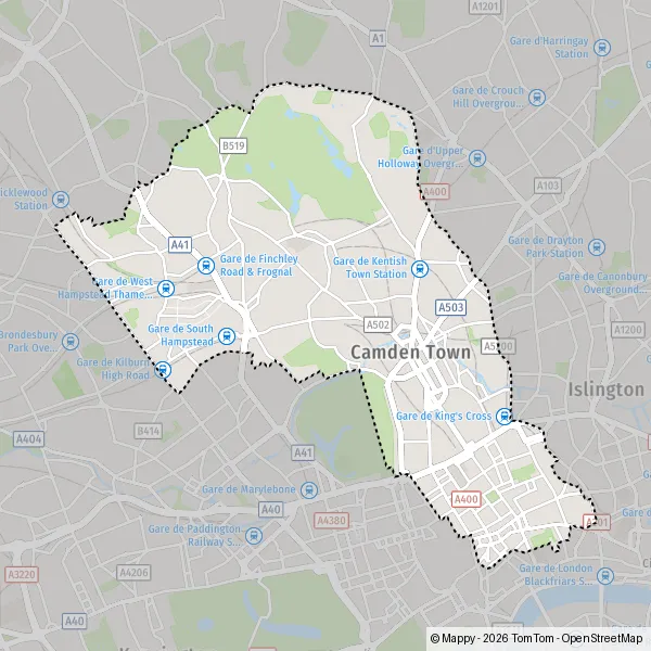 Plan Camden Town : carte de Camden Town, Camden NW1 8 et infos pratiques