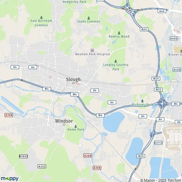 Plan Slough : carte de Slough (SL0 9) et infos pratiques