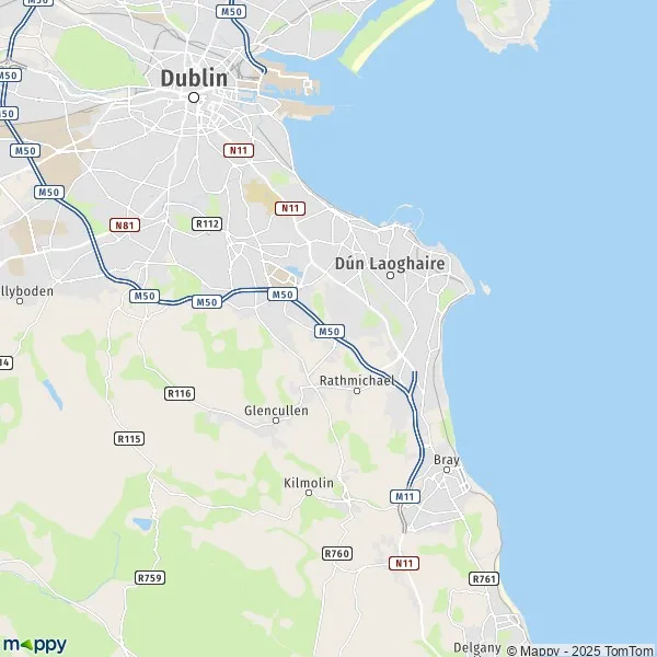 Plan Dun Laoghaire-Rathdown : carte de Dun Laoghaire-Rathdown (A94) et ...