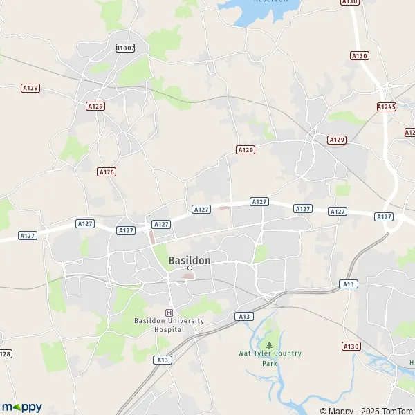 Plan Basildon : carte de Basildon (CM12 9) et infos pratiques