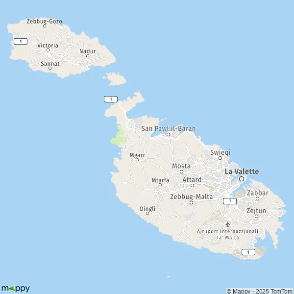 Carte Malte : plan de Malte et infos pratiques - Mappy