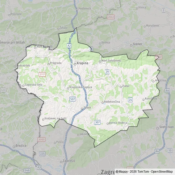 Carte County of Krapina-Zagorje : plan de County of Krapina-Zagorje et ...