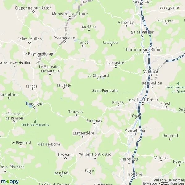 Carte Ardèche : plan de Ardèche et infos pratiques - Mappy