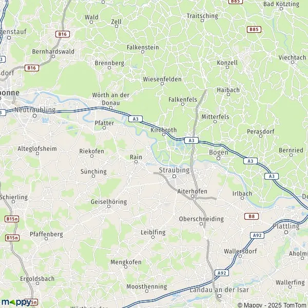 Carte Straubing-Bogen : plan de Straubing-Bogen et infos pratiques - Mappy
