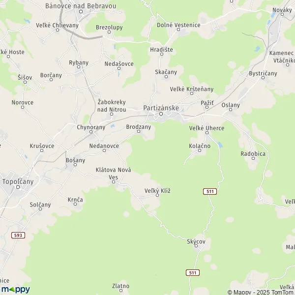 Carte Partizánske : plan de Partizánske et infos pratiques - Mappy