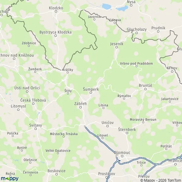 Carte Šumperk : plan de Šumperk et infos pratiques - Mappy