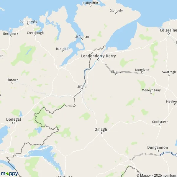 Carte Derry City and Strabane : plan de Derry City and Strabane et ...