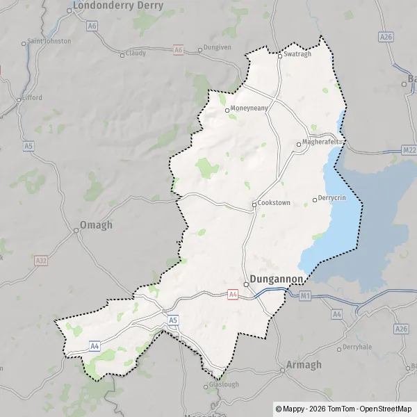 Carte Mid Ulster : plan de Mid Ulster et infos pratiques - Mappy