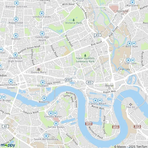 Plan Tower Hamlets : carte de Tower Hamlets (E1W 1) et infos pratiques