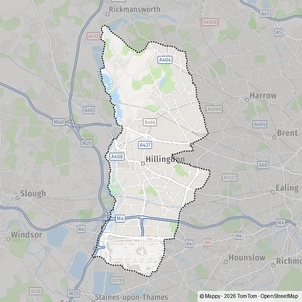 Plan Hillingdon : carte de Hillingdon (HA4 6SD) et infos pratiques