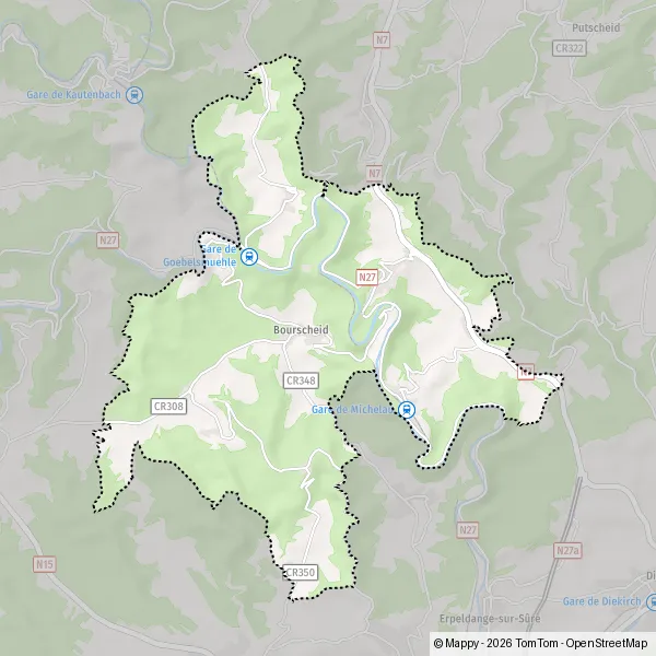 Plan Bourscheid : carte de Bourscheid (L-4525) et infos pratiques