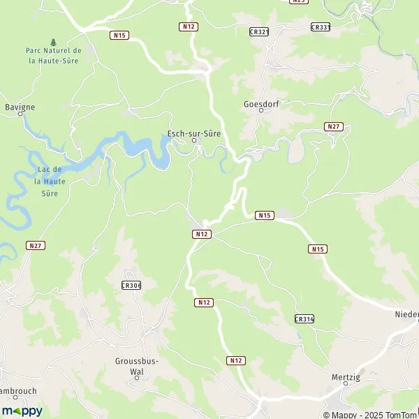 Plan Esch-sur-Sûre : carte de Esch-sur-Sûre (L-4650) et infos pratiques